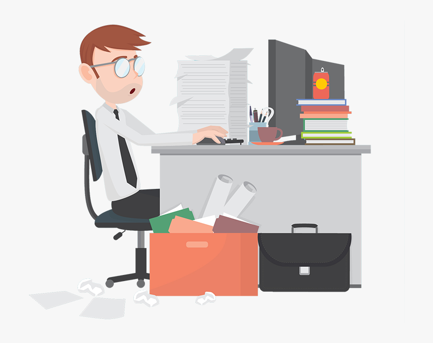 Programmer At Desk Clipart Vector Royalty Free Business - Computer Work ...