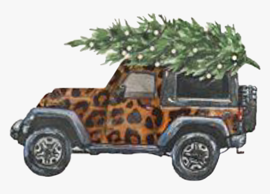 #christmas #jeep #leopard #tree #png - Jeep With Christmas Tree ...