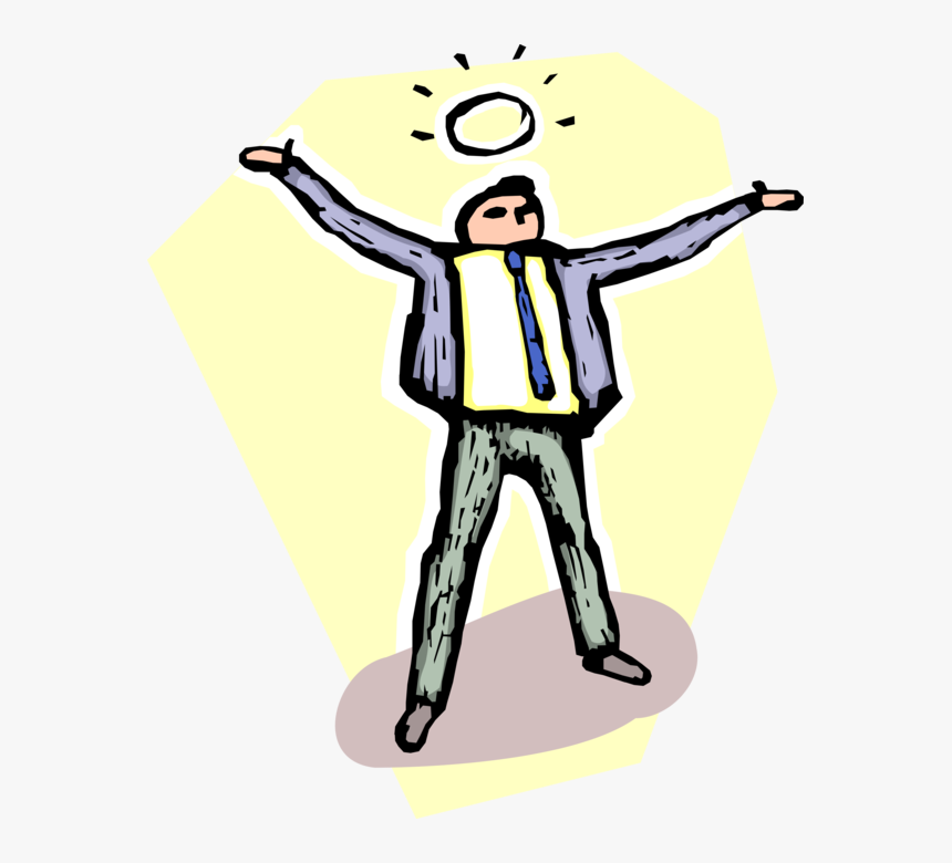 Vector Illustration Of Businessman Saint With Halo - Illustration, HD ...