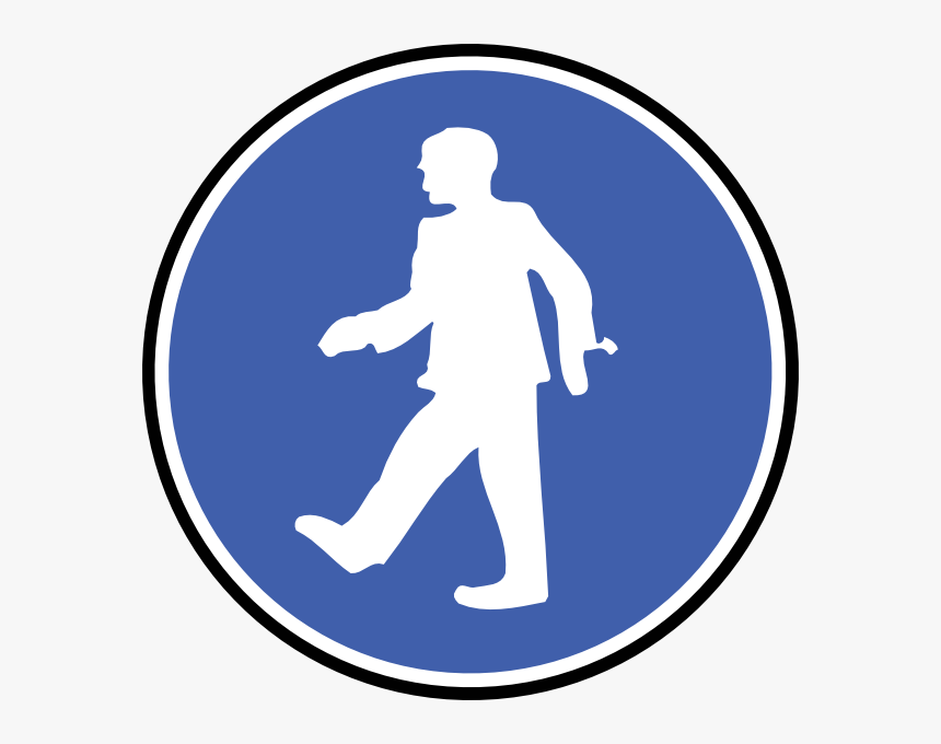 Walk On Feet Svg Clip Arts - Warning Sign Man Walking, HD Png Download ...