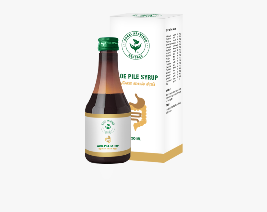 Aloe Pile Syrup - Glass Bottle, HD Png Download , Transparent Png Image ...