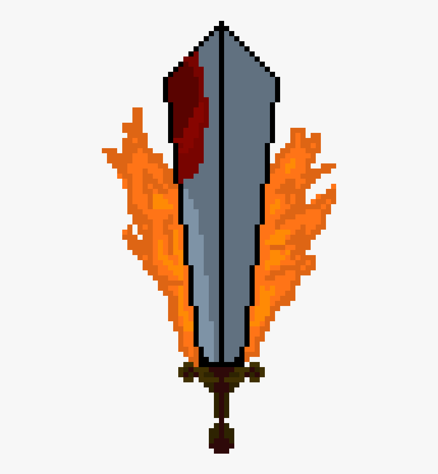 Flaming Sword Pixel Art, HD Png Download , Transparent Png Image - PNGitem