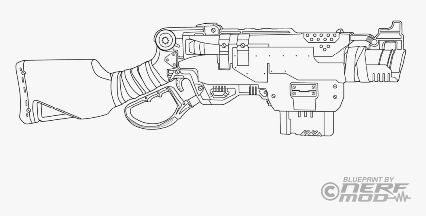 Transparent Pistol Drawing Png - Nerf Drawing Slingfire, Png Download ...
