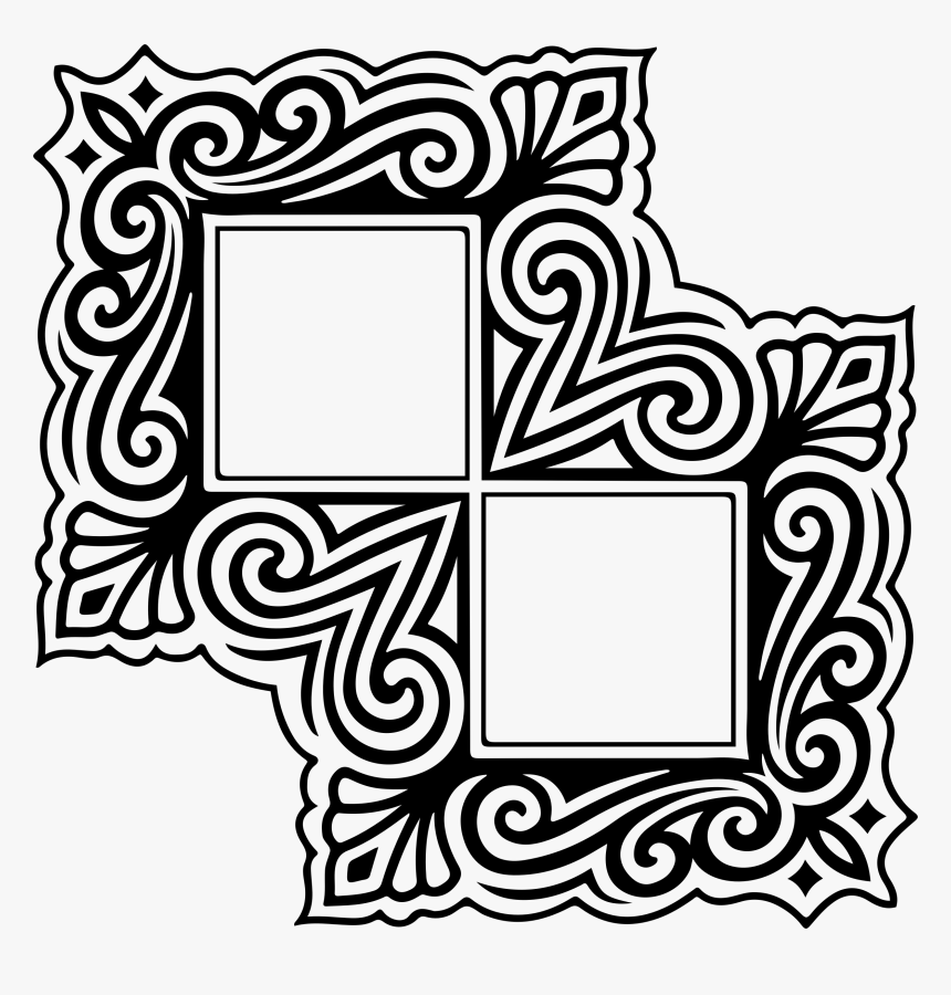 Picture Frame,line Art,square - Ornate Flourish Design, HD Png Download ...