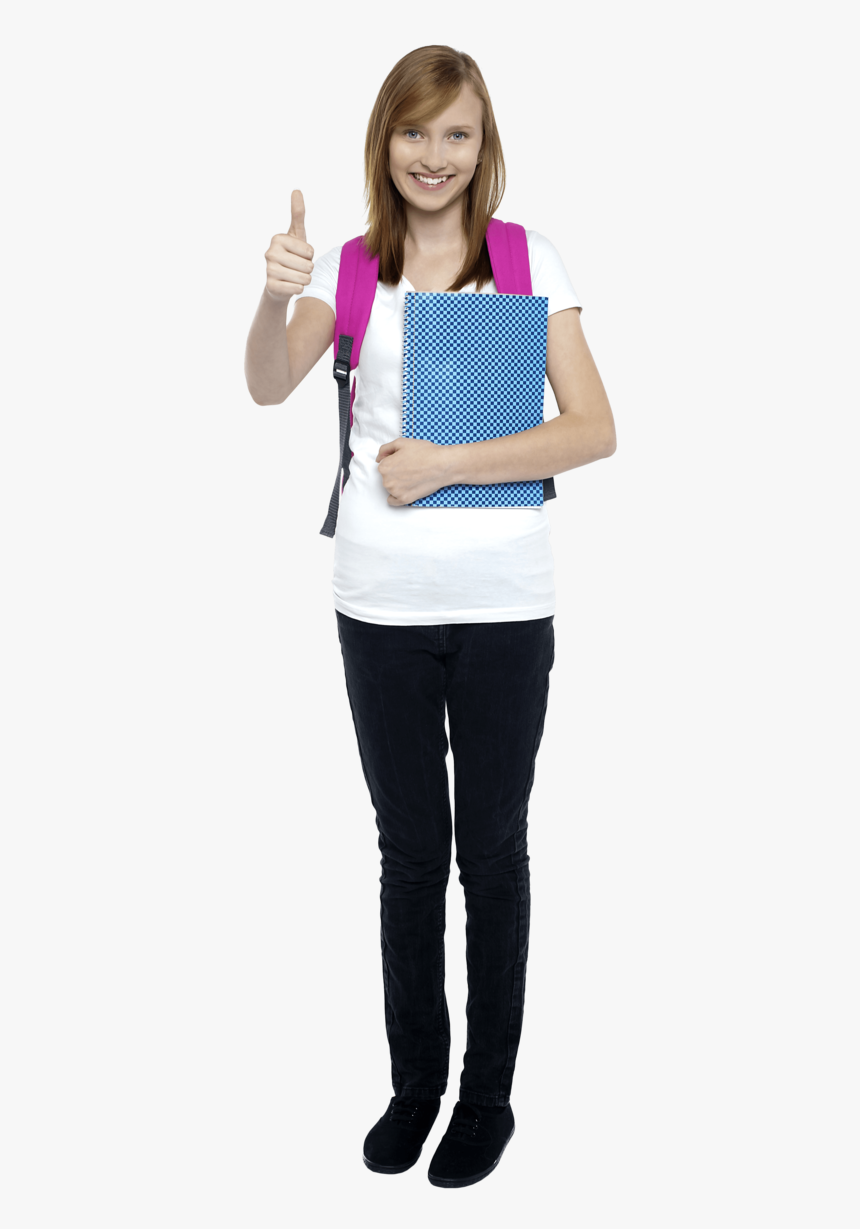 Women Pointing Thumbs Up - Student Thumbs Up Png, Transparent Png ...