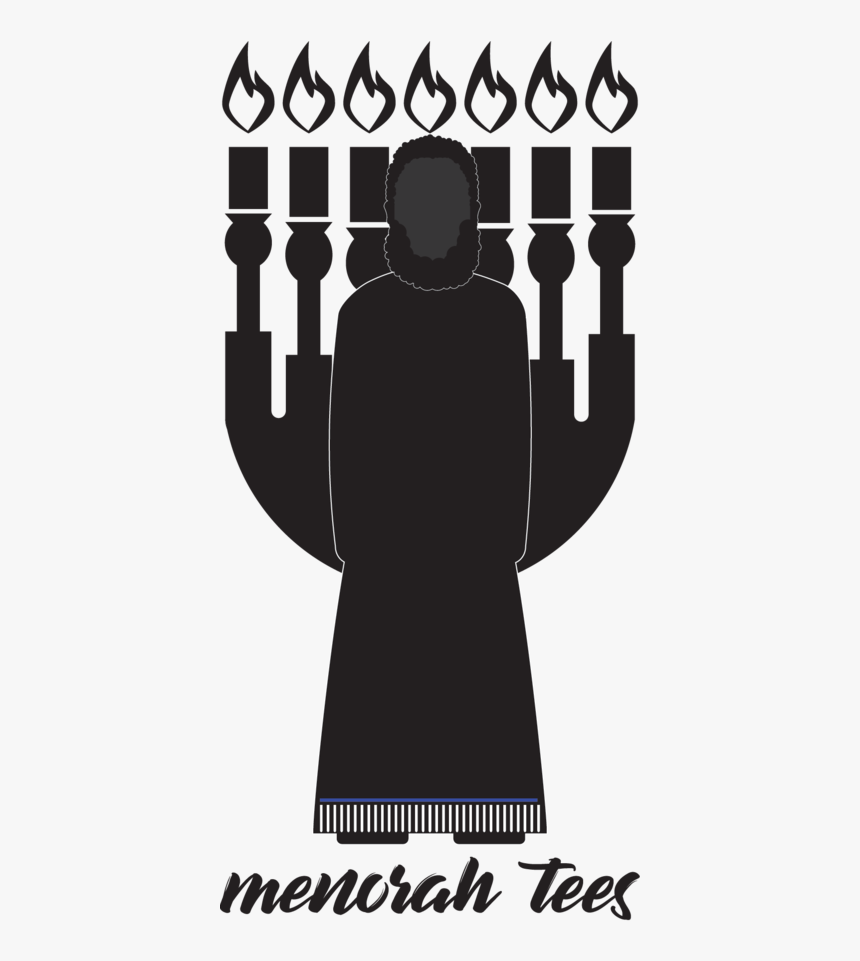A Menorah Behind The Silhouette Of A Man - Poster, HD Png Download ...
