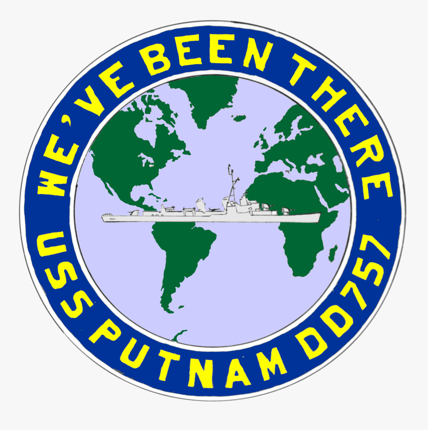 Uss Putnam Insignia, In The 1950s (nh 65170 Kn) - World Map, HD Png ...