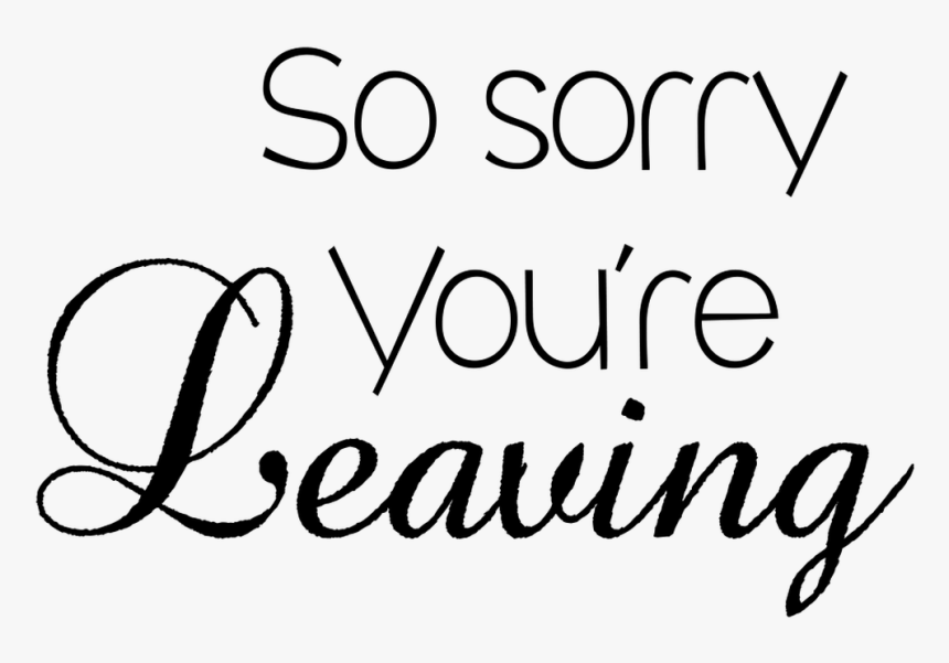 Sorry You Re Leaving - Calligraphy, HD Png Download , Transparent Png ...
