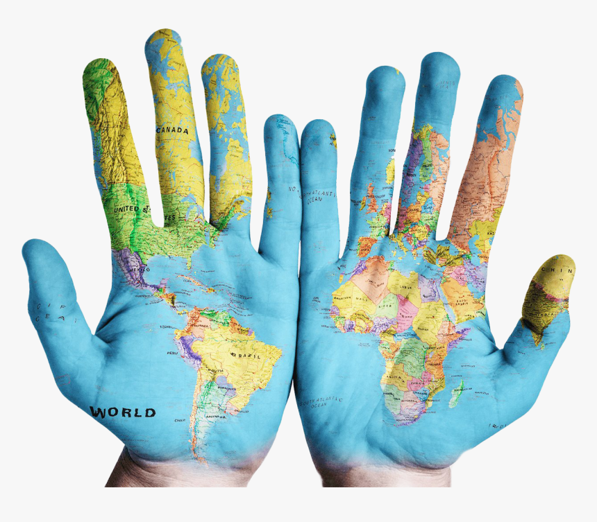 World Map Hands Png Background - Integration Public Services ...
