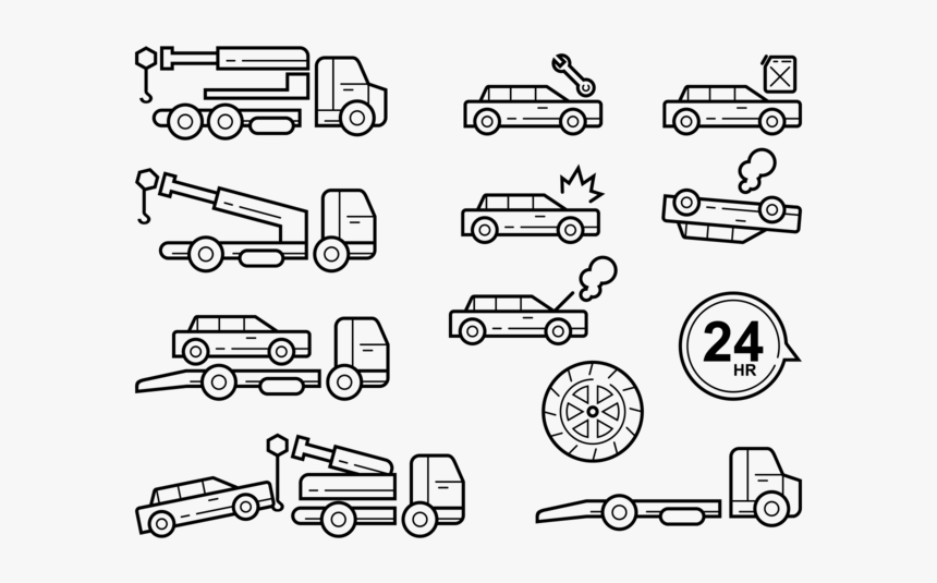Towing Icons Vector - Technical Drawing, HD Png Download , Transparent ...