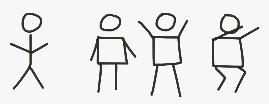 Replacing The Stick - Square Person Drawing, HD Png Download ...