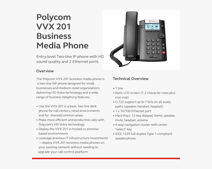 Polycom Vxx201 , Png Download - Polycom Vvx 201, Transparent Png ...