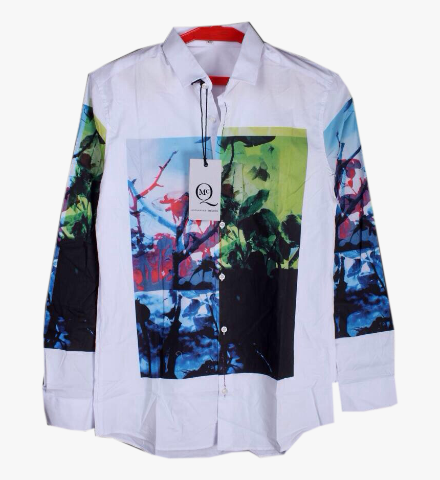 Picture Of Qmc Tropical Print Button-down Shirt - Sweater, HD Png ...