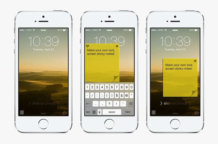 Sticky - Sticky Notes Lock Screen Iphone, HD Png Download , Transparent ...