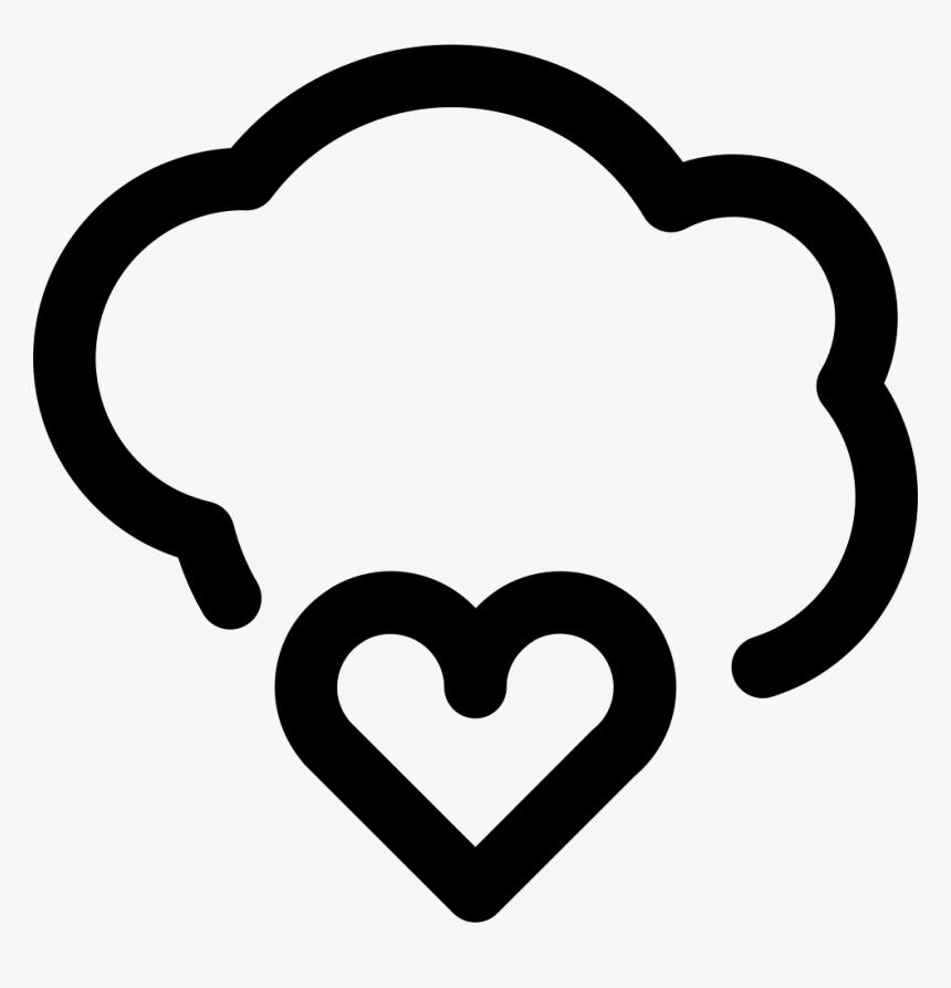 Heart On Cloud Comments - Thought Icon, HD Png Download , Transparent ...