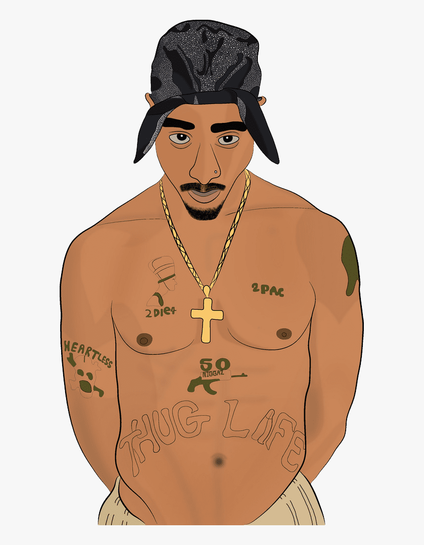 2pac - Tupac Cartoon Drawing, HD Png Download , Transparent Png Image ...