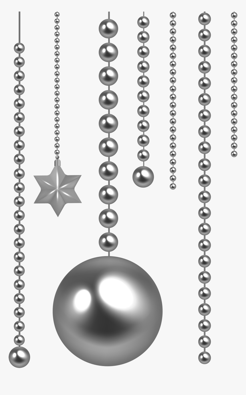 Christmas Silver Beads Png Clip Art Image - Christmas Pendant Vector ...