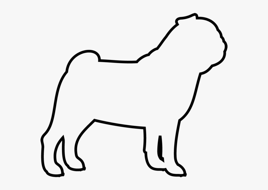 Transparent Pug Face Png - Outline Of A Pug, Png Download , Transparent ...