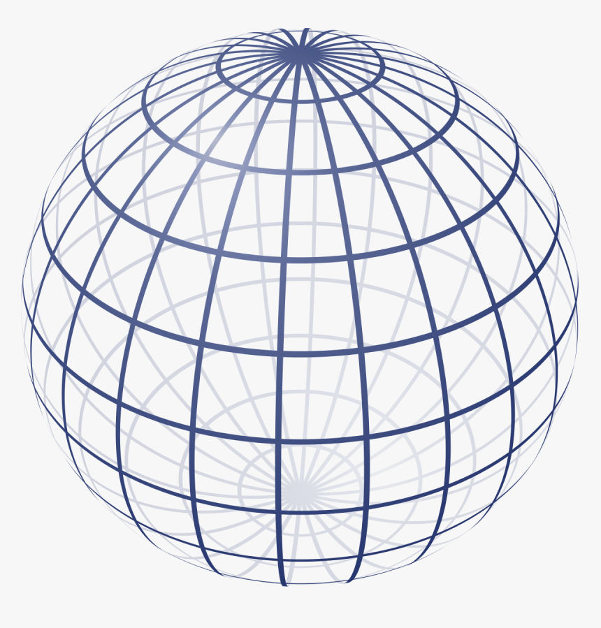 Sphere Wireframe 15deg 4r - 3d Diagram Of Sphere, HD Png Download ...