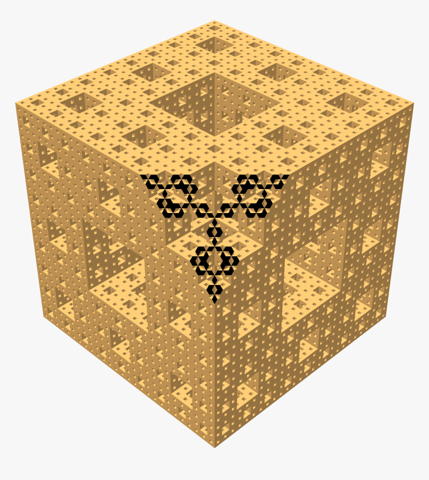 Menger Sponge Diagonal Section 06 - Motif, HD Png Download ...