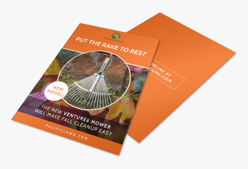 Lawn Mower Fall Cleanup Flyer Template Preview - Brochure, HD Png ...