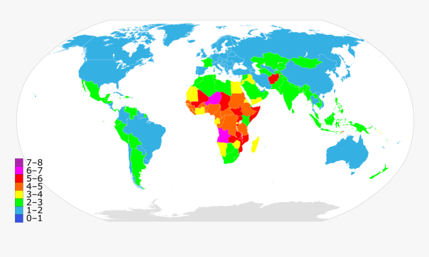 Fertility Rate World Map 2 - Countries Of The World That Drive, HD Png ...