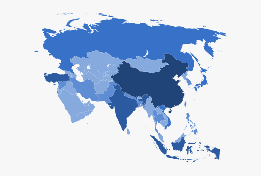 Blue World Map Photo Png Transparent Image - Asia Map Png, Png Download ...