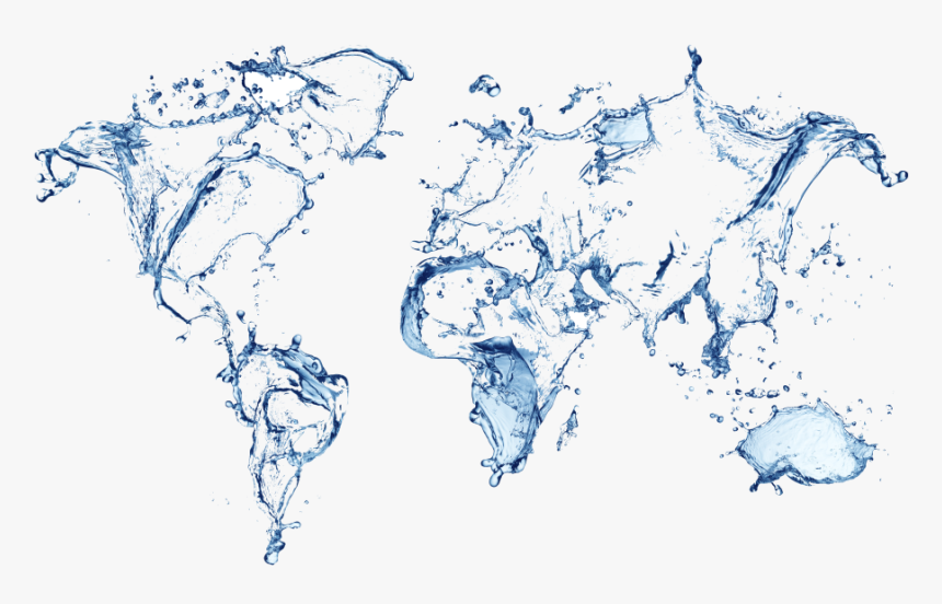 World Map In Water, HD Png Download , Transparent Png Image - PNGitem