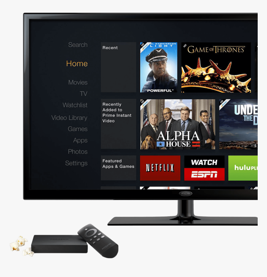 Transparent Flat Screen Tv Png - Amazon Fire Tv Gui, Png Download ...