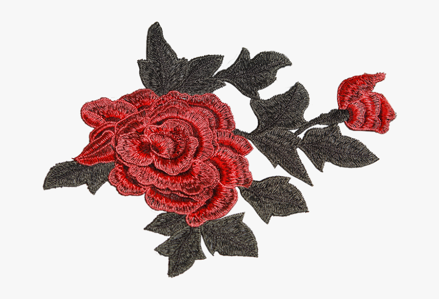 Wholesale Red Rose Flower Embroidered Patch For Light - Garden Roses ...