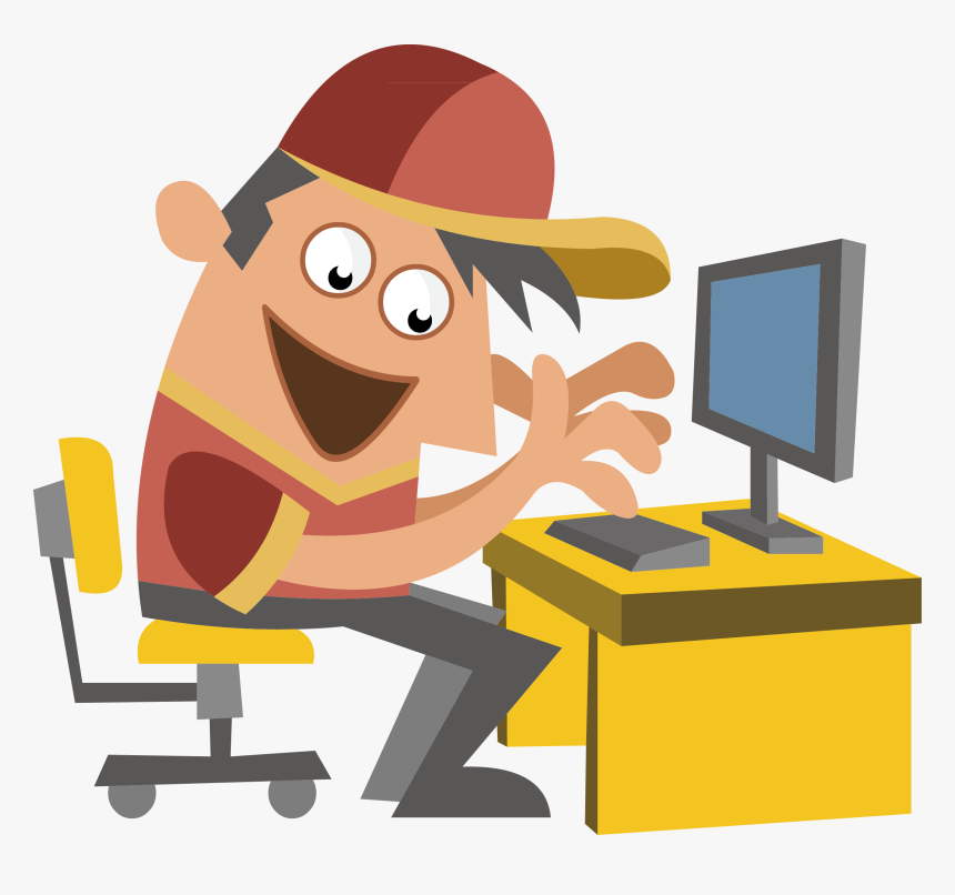 Illustrator Clip Art - Boy On Computer Png, Transparent Png ...