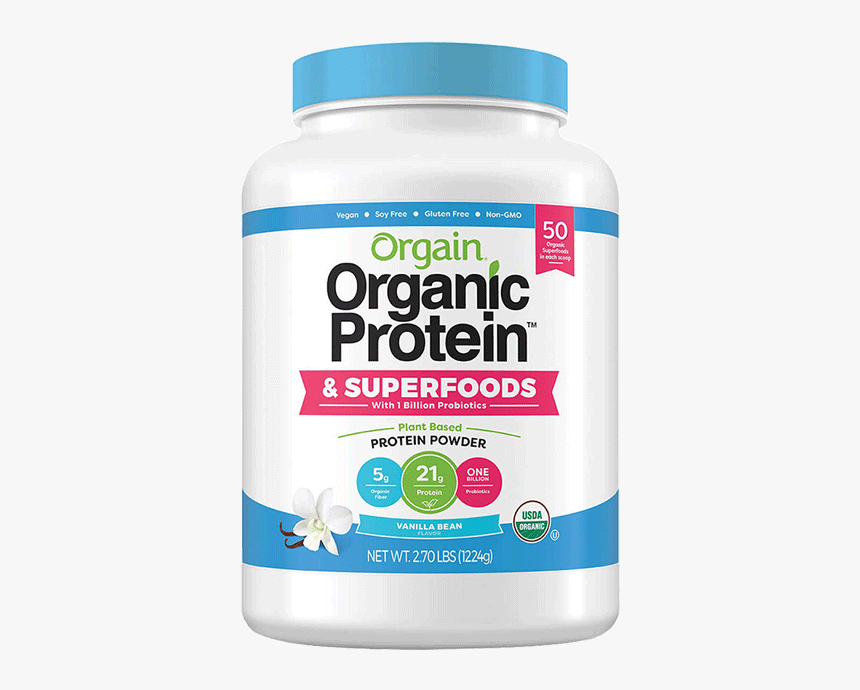 Powders - Orgain Protein Powder Superfoods, HD Png Download ...
