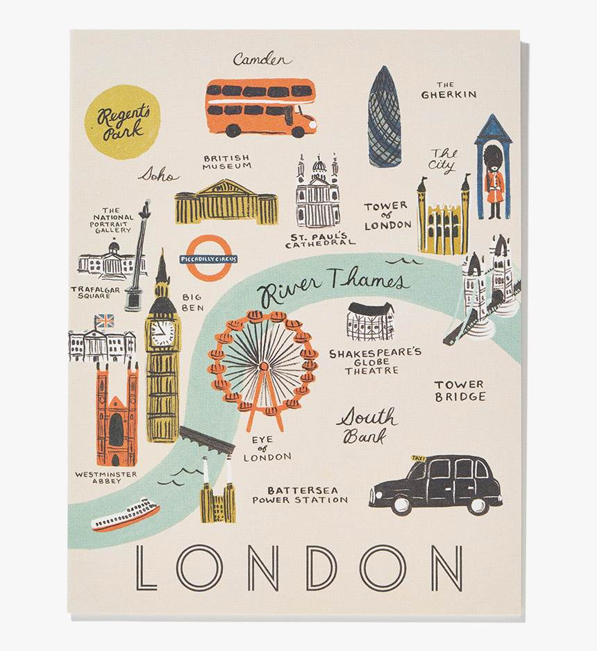 London Map - Rifle Paper Co London Map Card, HD Png Download ...