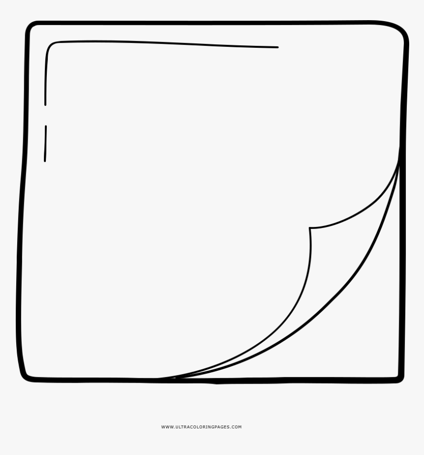 Sticky Note Coloring Page - Line Art, HD Png Download , Transparent Png ...