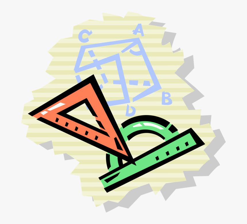 Vector Illustration Of Mathematics Triangle Ruler And - Triangle, HD ...