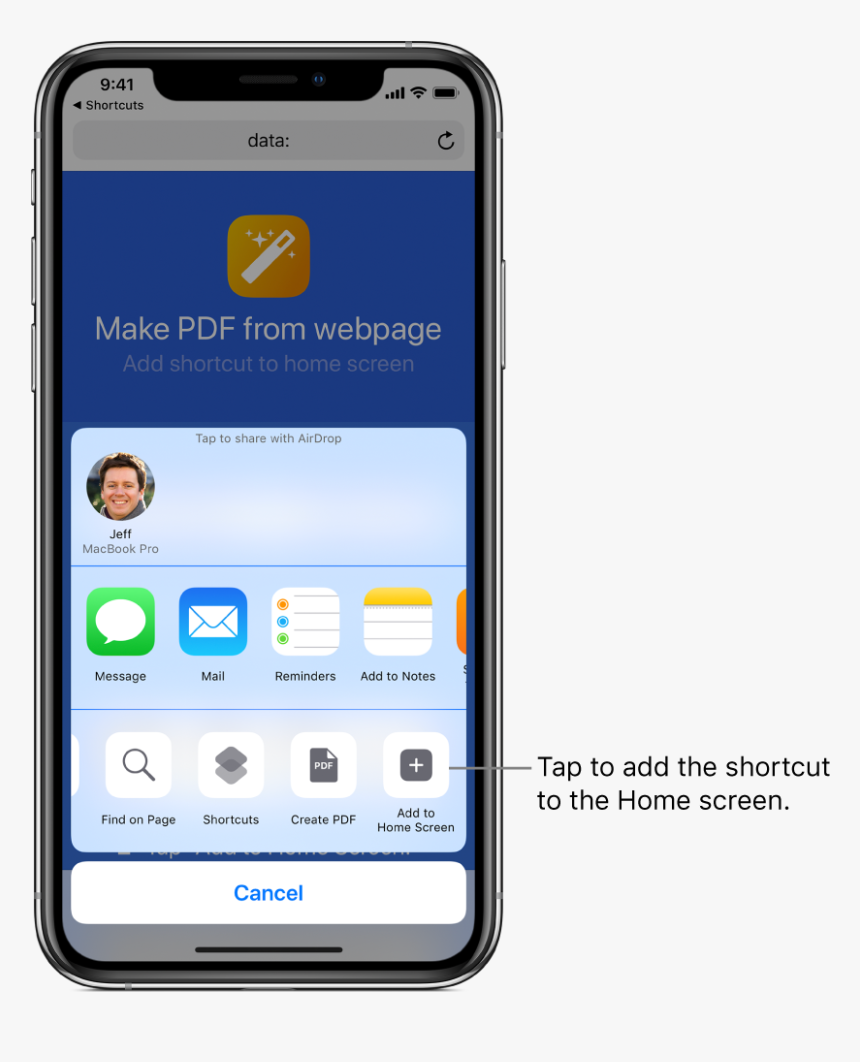 Add To Home Screen Button Displayed In Safari - Geteilte Alben, HD Png ...