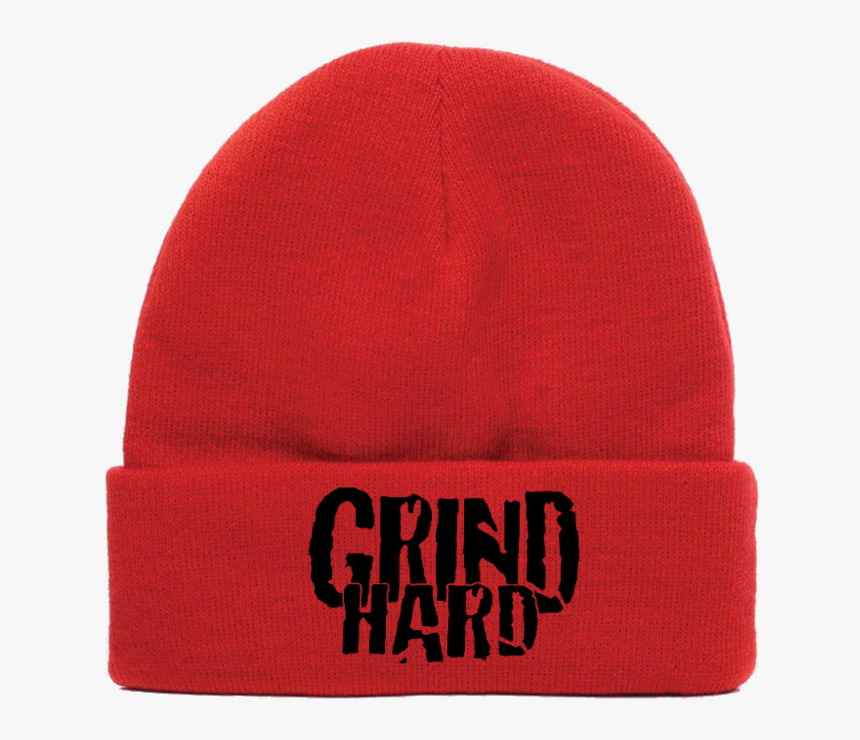 Red Grind Hard Beanie , Png Download, Transparent Png , Transparent Png ...