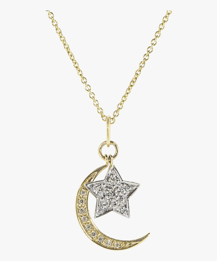 Diamond Moon And Star Necklace, HD Png Download , Transparent Png Image ...