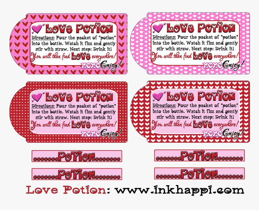 Cute Love Potion Valentine Gift Idea With Free Printables, HD Png ...