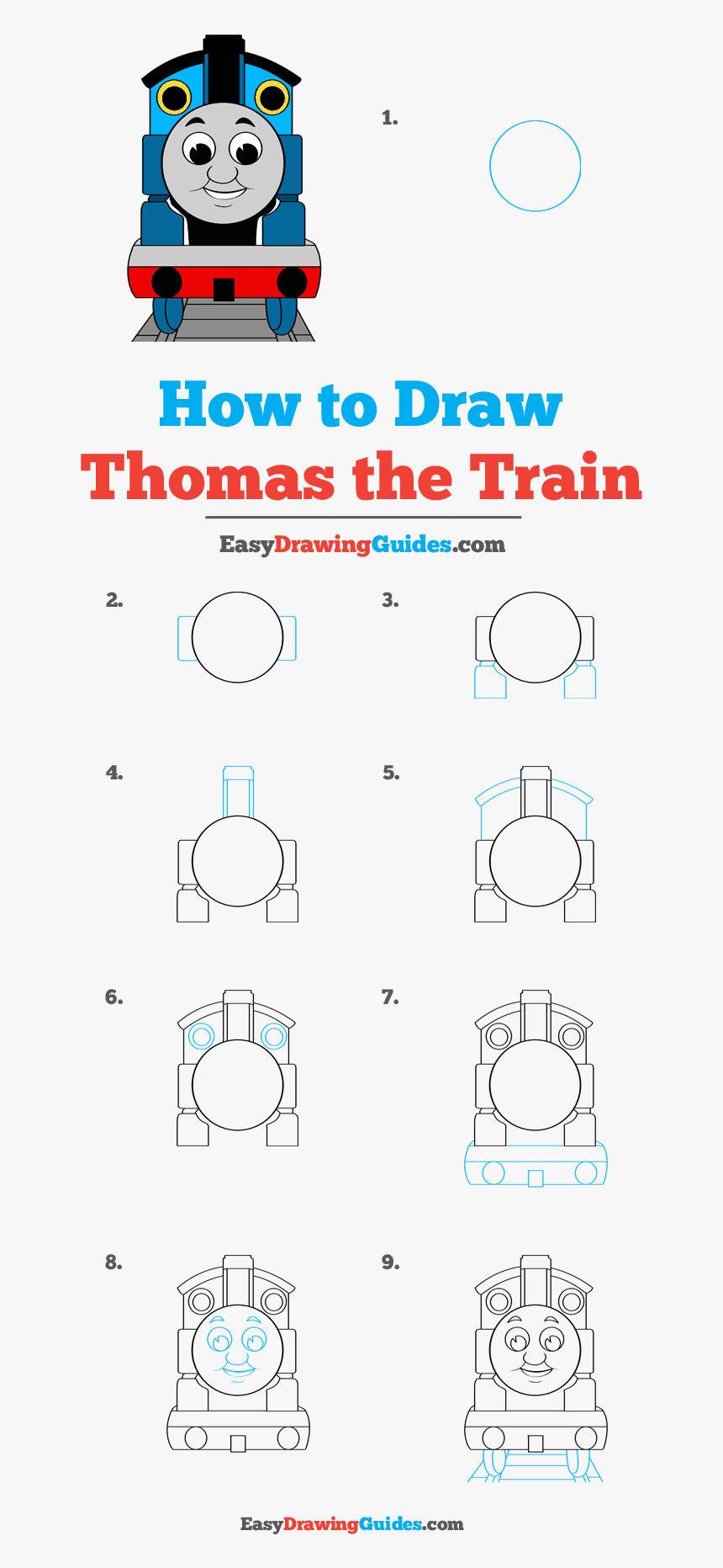 How To Draw Thomas The Train, HD Png Download , Transparent Png Image ...