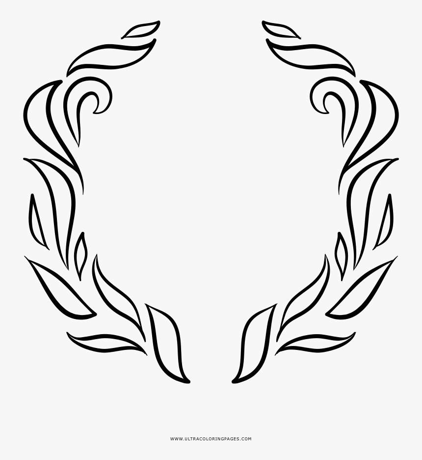 Laurel Wreath Coloring Page, HD Png Download , Transparent Png Image ...