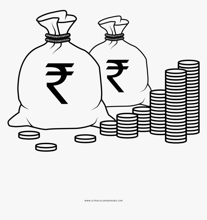 Money Bags Coloring Page, HD Png Download , Transparent Png Image - PNGitem
