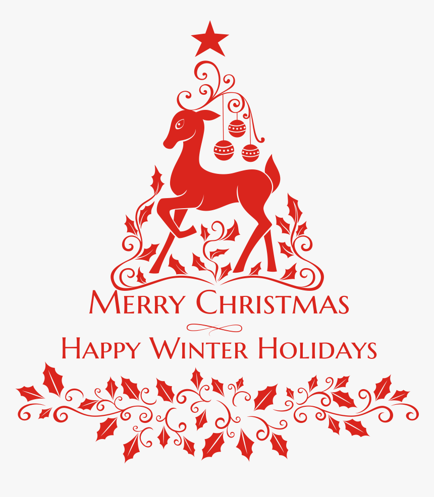 Christmas Decor Logo With Tree Decoration Rubber Stamp, HD Png Download ...