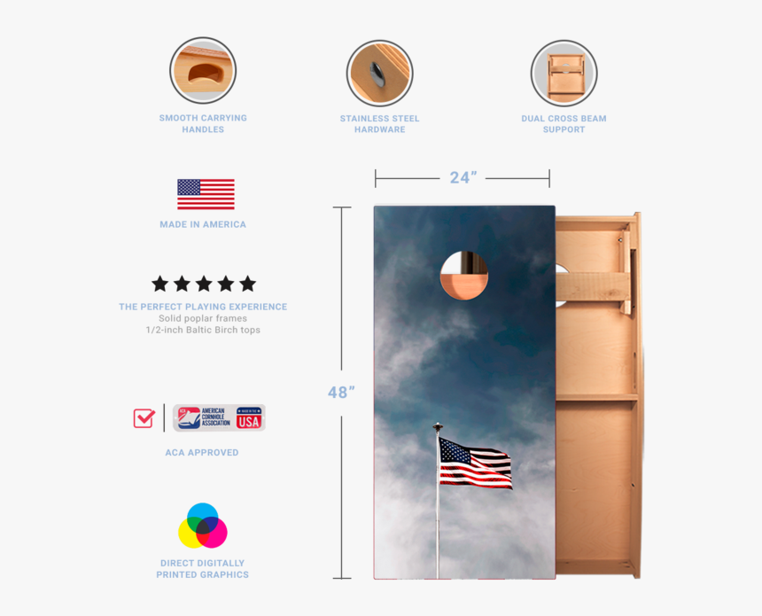 American Flag Pole Regulation Cornhole Boards Bag Toss, HD Png Download ...