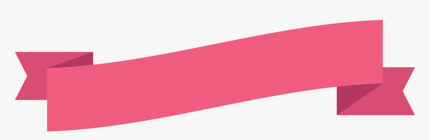 Pink Ribbon Banner Diagonal With Fold End - Pink Ribbon Banner Png ...