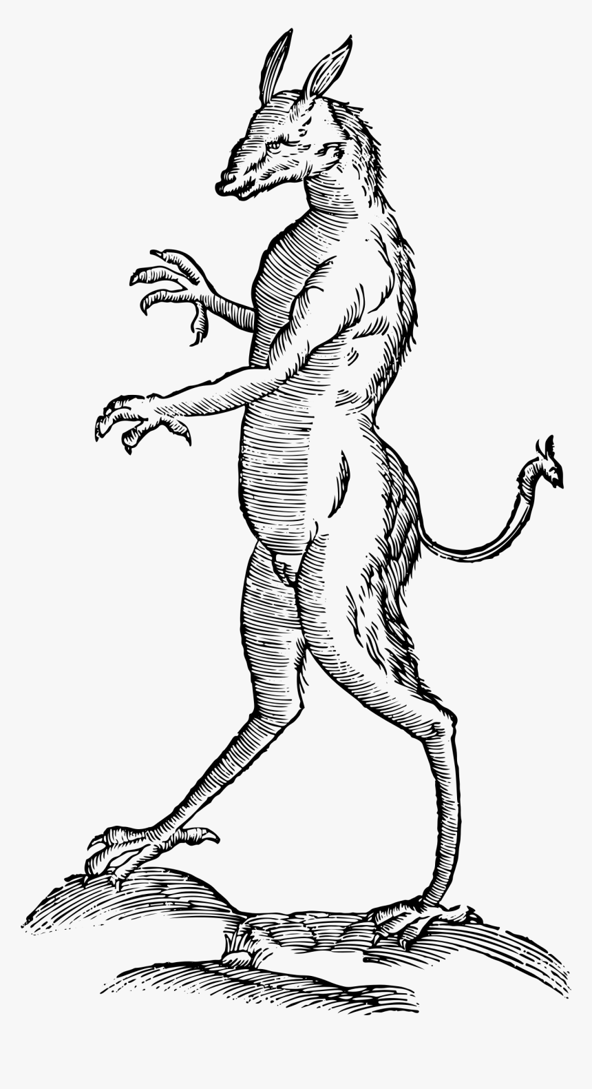 Hands Clipart Monster - Vintage Mythical Creature Png, Transparent Png ...