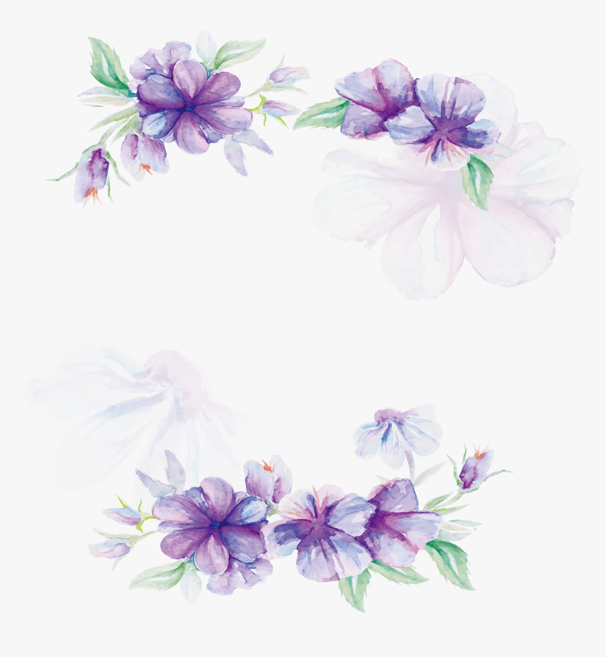 Floral Design Lilac Flower Pattern - Transparent Watercolor Flower ...