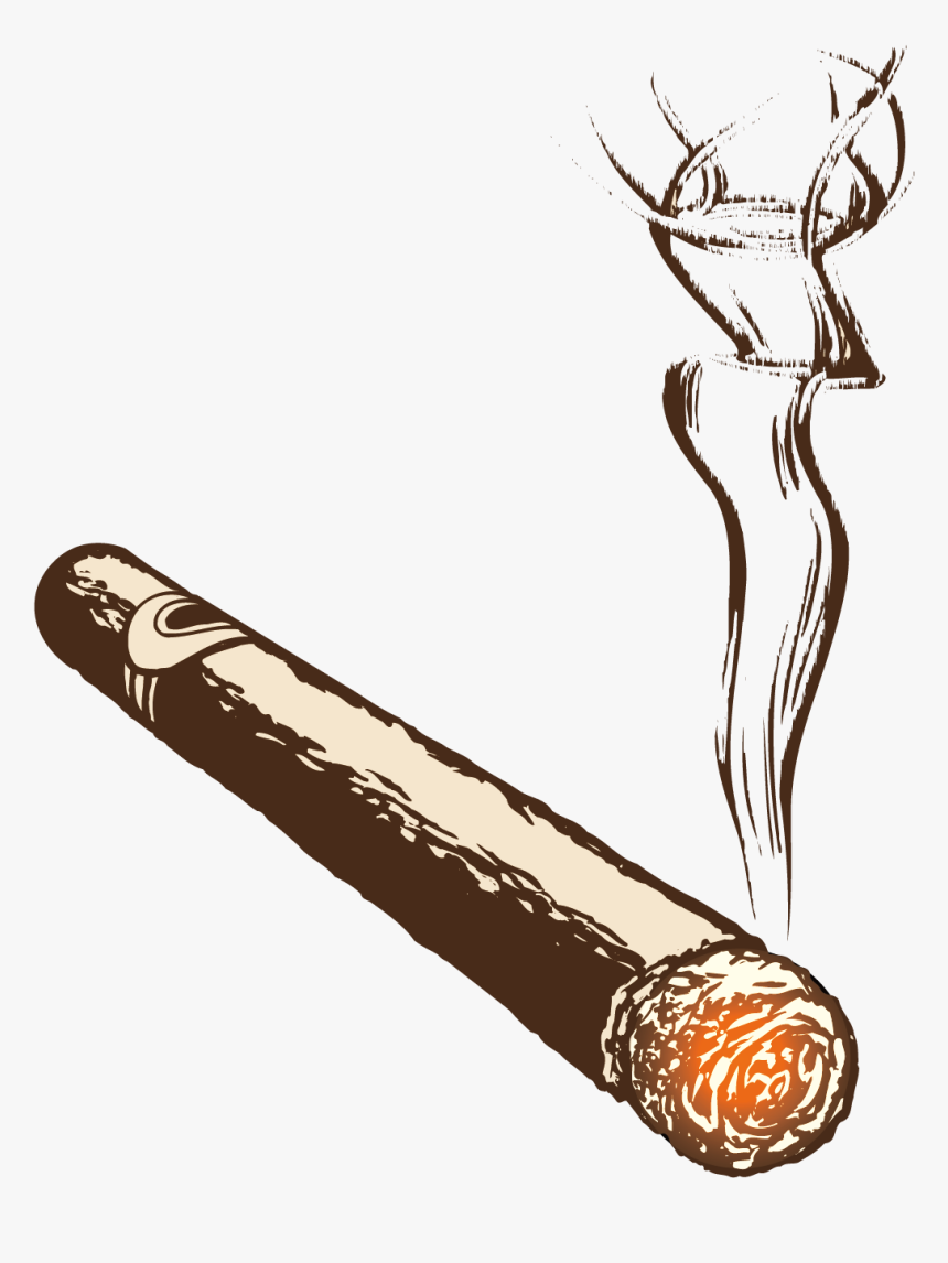 Cigarette Smoke Burning Handmade - Cigar Vector Png, Transparent Png ...