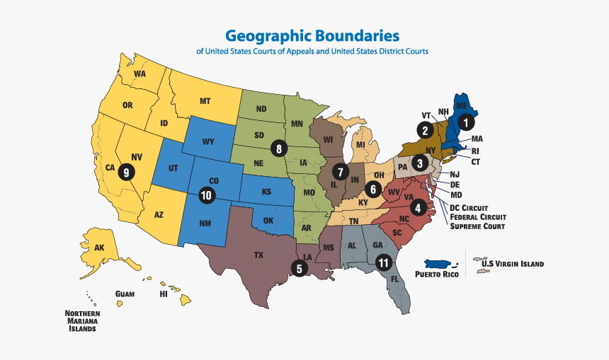 Federal Court Circuit Map - Federal Circuit Court, HD Png Download ...