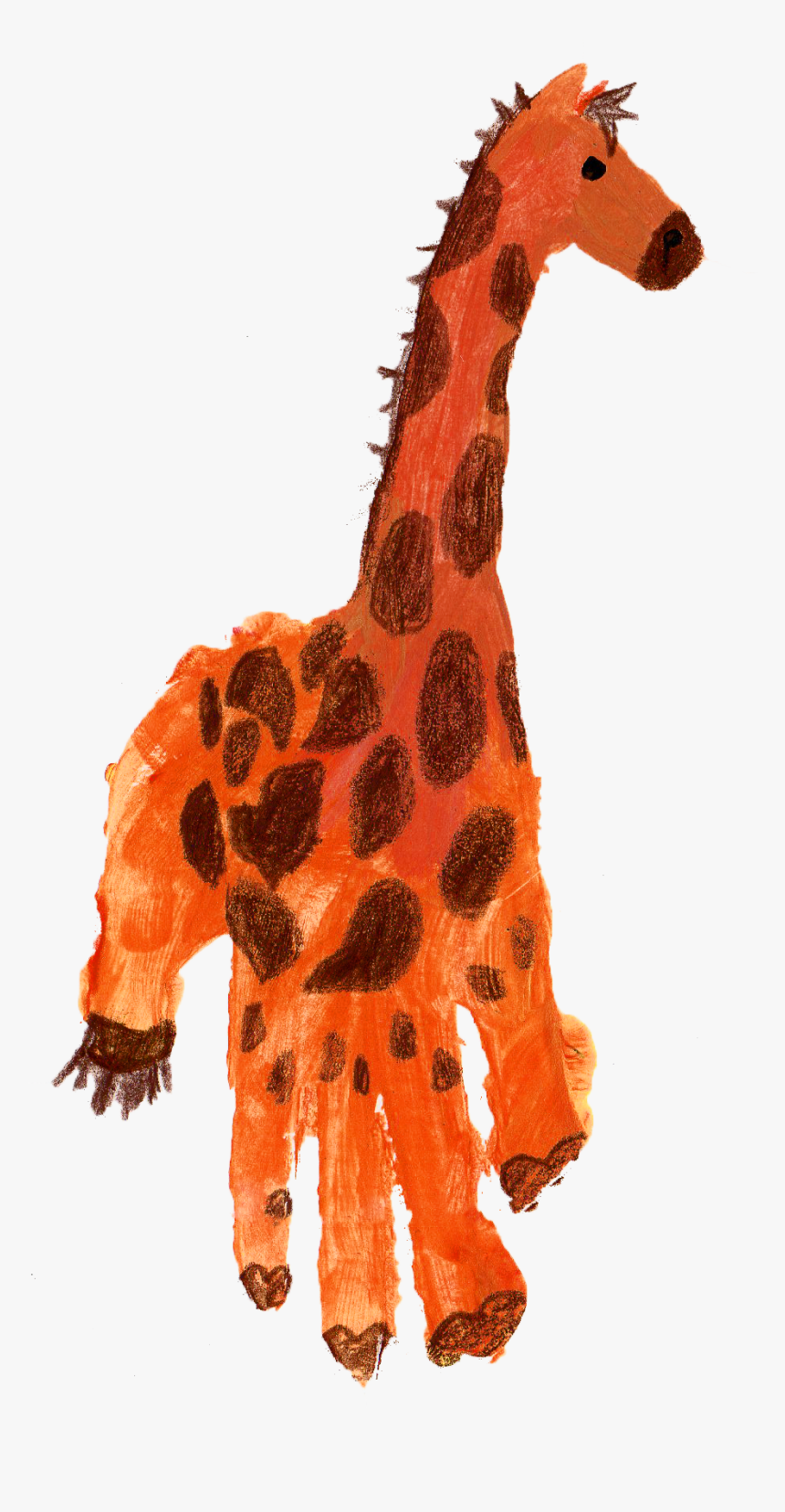 Hand Print Giraffe, HD Png Download , Transparent Png Image - PNGitem